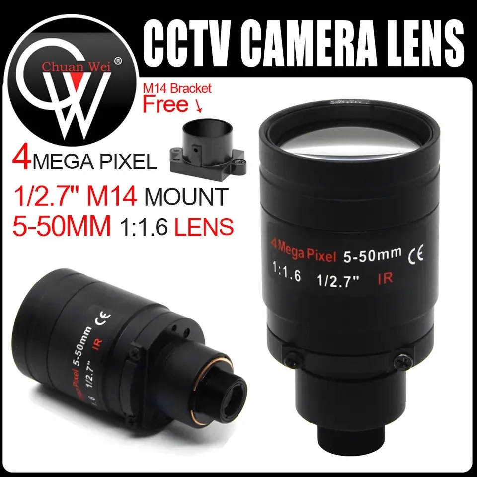 4MP Varifocal Lens 5-50mm M14 Mount for Long Distance Surveillance with ...