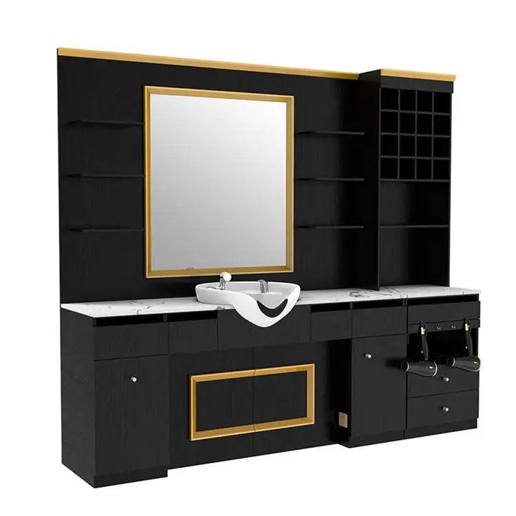 Modern Style Professional Hairdressing Cabinets With Mirror For Barber ...