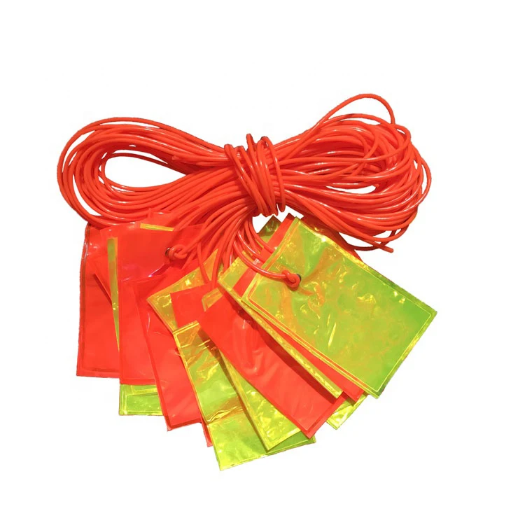 Reflective Fluorescent Rope With Warning Flags Traffic Flag Line - Buy ...