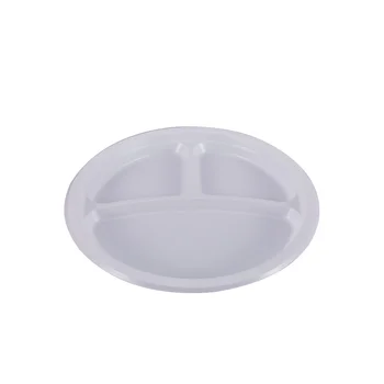 10 Inch 3 Compartment Divided Disposable Round Dinner Food Sectional ...