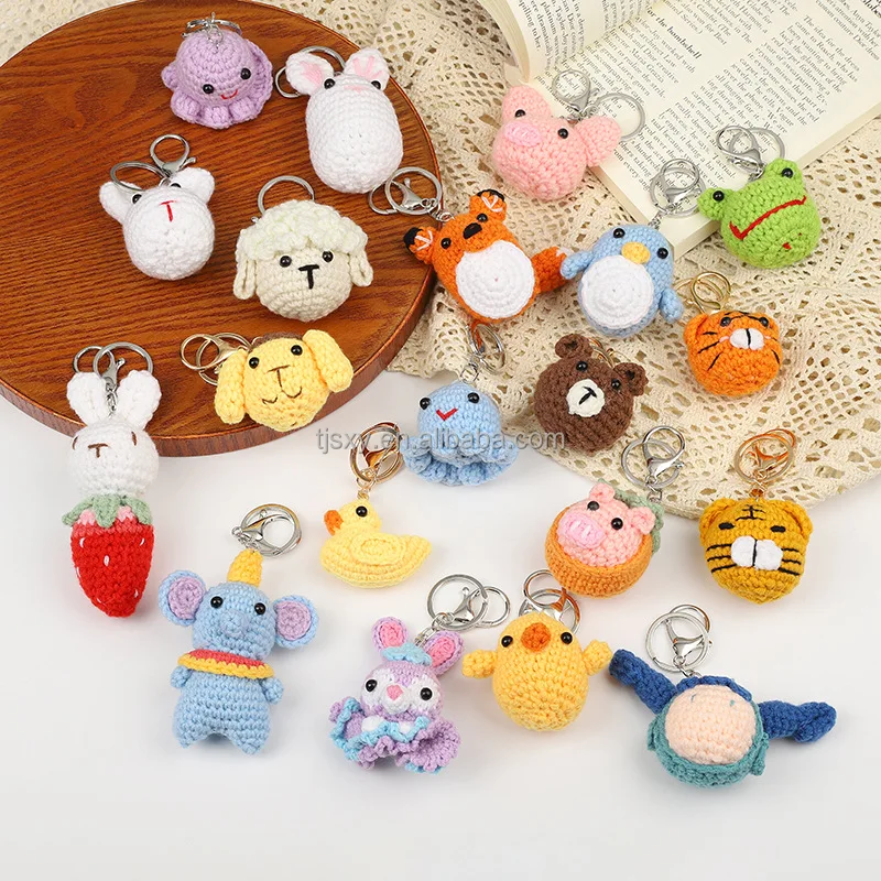 Cute Knitting Keychain Creative Knitted Elephant Car Keychain Wholesale ...