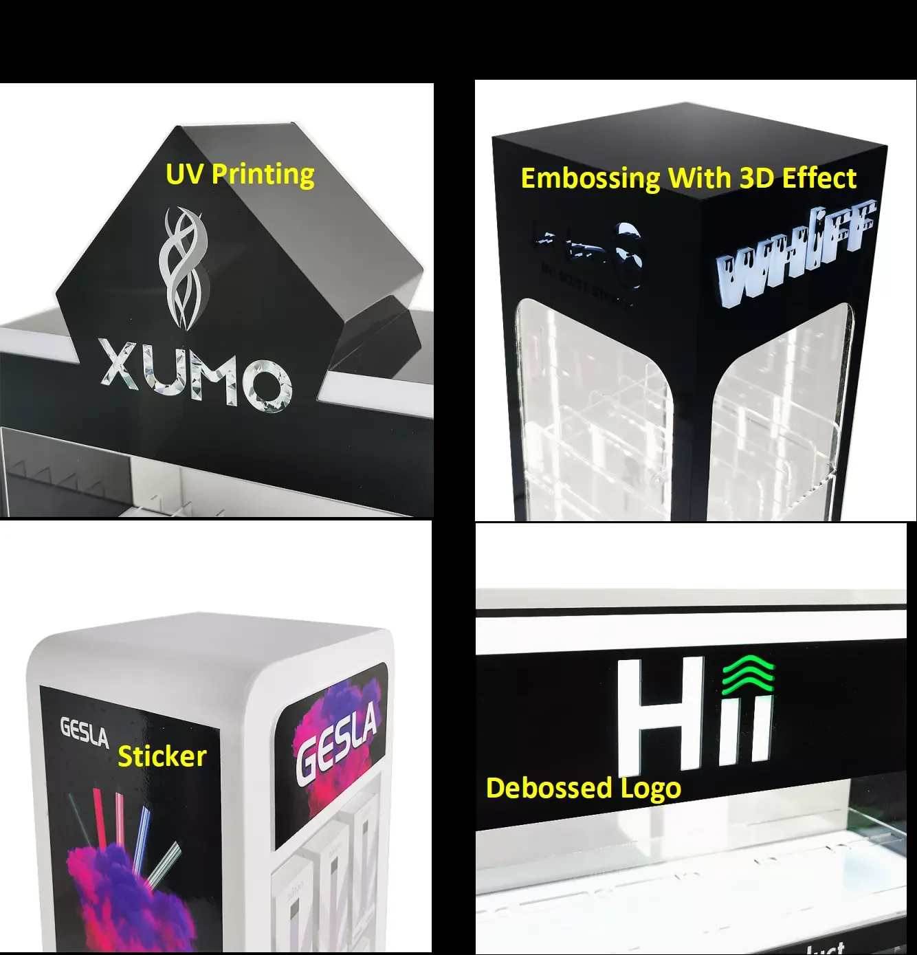 Tinya Pmma Matte Black Color Countertop Display Product Acrylic Display ...