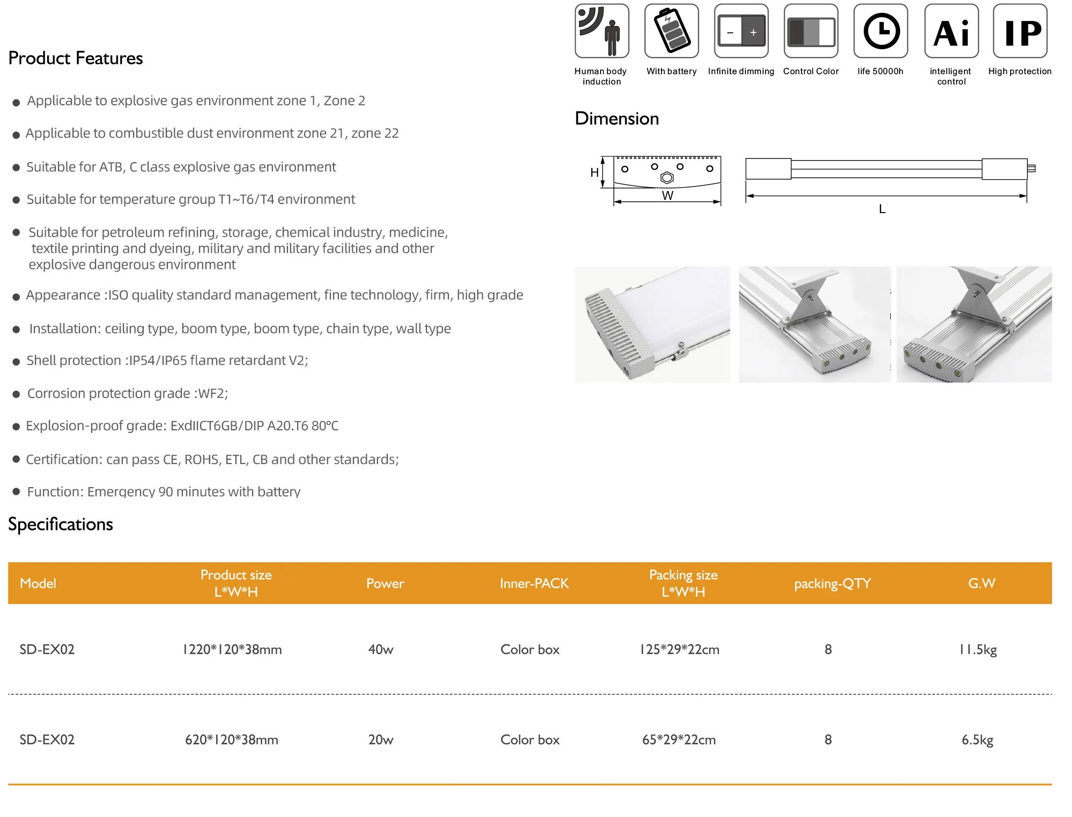 Wholesale Explosion Proof Lighting Atex Waterproof Triproof Lamp ...