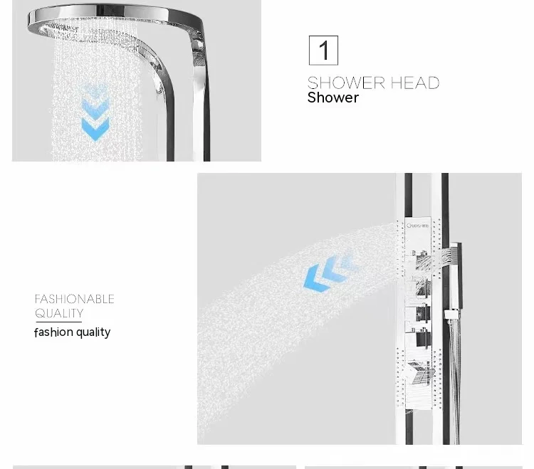 Modern Creative Waterfall Shower Head Wall Panel System