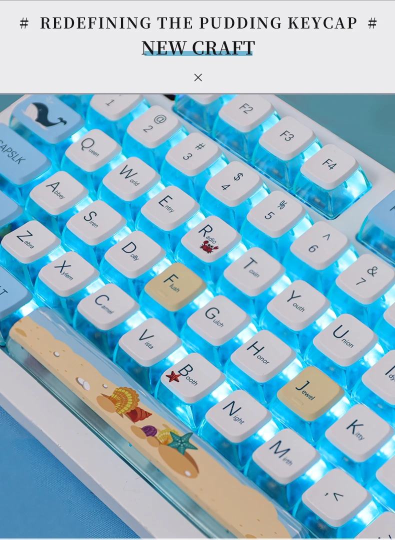 Hzgamer 117keys Colorful Summer Keycaps Mechanical Keyboard Pudding ...