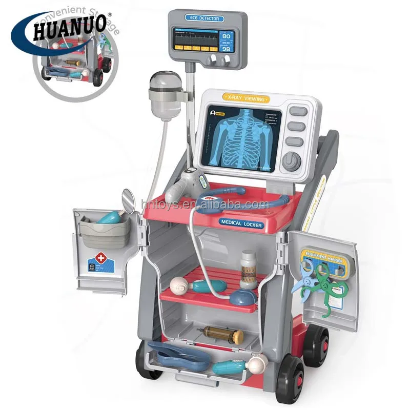 Educational Hospital Medical Trolley Cart Toy Kids Doctor Toys Pretend ...