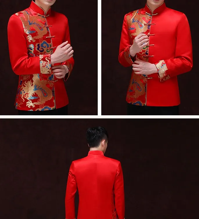 Dragon Male Clothes Tangsuit - Traditional Chinese Clothing for Men
