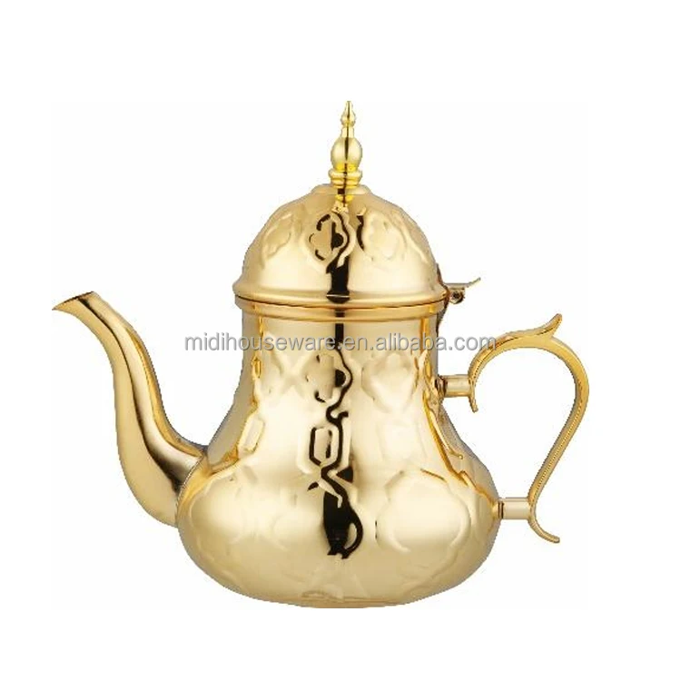 Customized Design 2024 Ramadan Tea Set Metal Inox Coffee Pot Moroccan ...