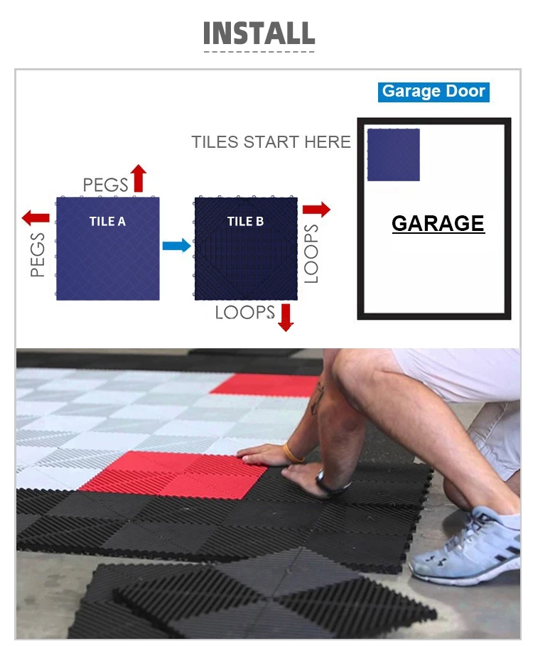 Interlocking Pvc Garage Floor Tiles Modular Plastic Garage Floor Mat ...
