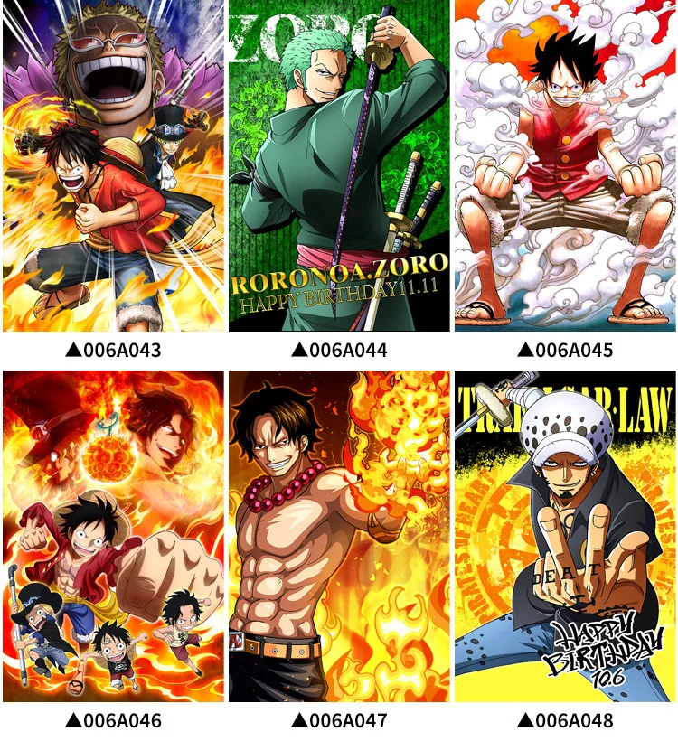 30X45CM Straw Hat Pirates Crew Anime Wall Art - Luffy & Zoro
