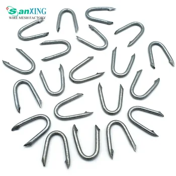 Galvanised U Shape Staples Fencing Netting Galvanized Barbed Wire U ...