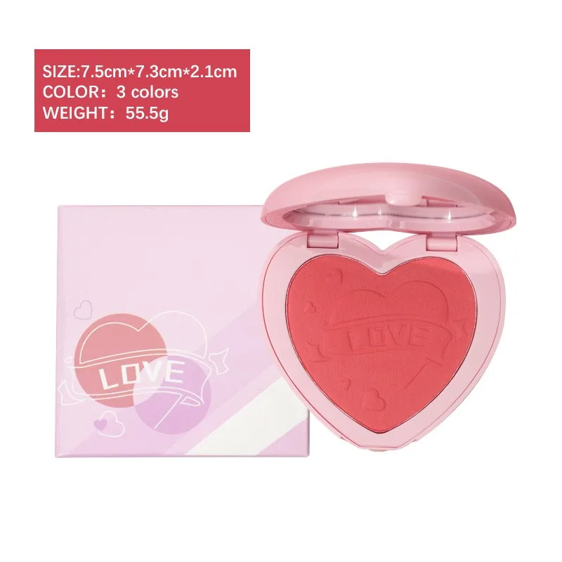 8 Colors Heart Shape Blush Palette Makeup Face Highlighter Blusher ...
