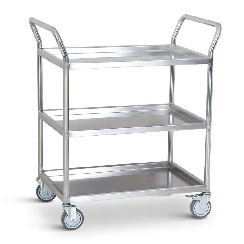 Commercial Kitchen Stainless Steel Dining Cart Trolley Restaurant ...