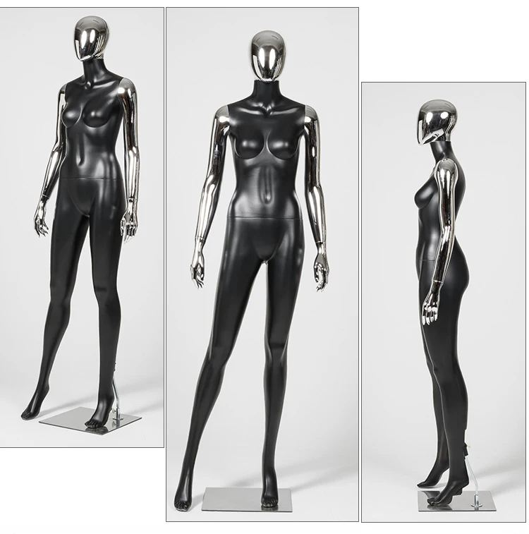 Silver Chrome Head Whole Body Lady Mannequin Manikin Dummies Window ...