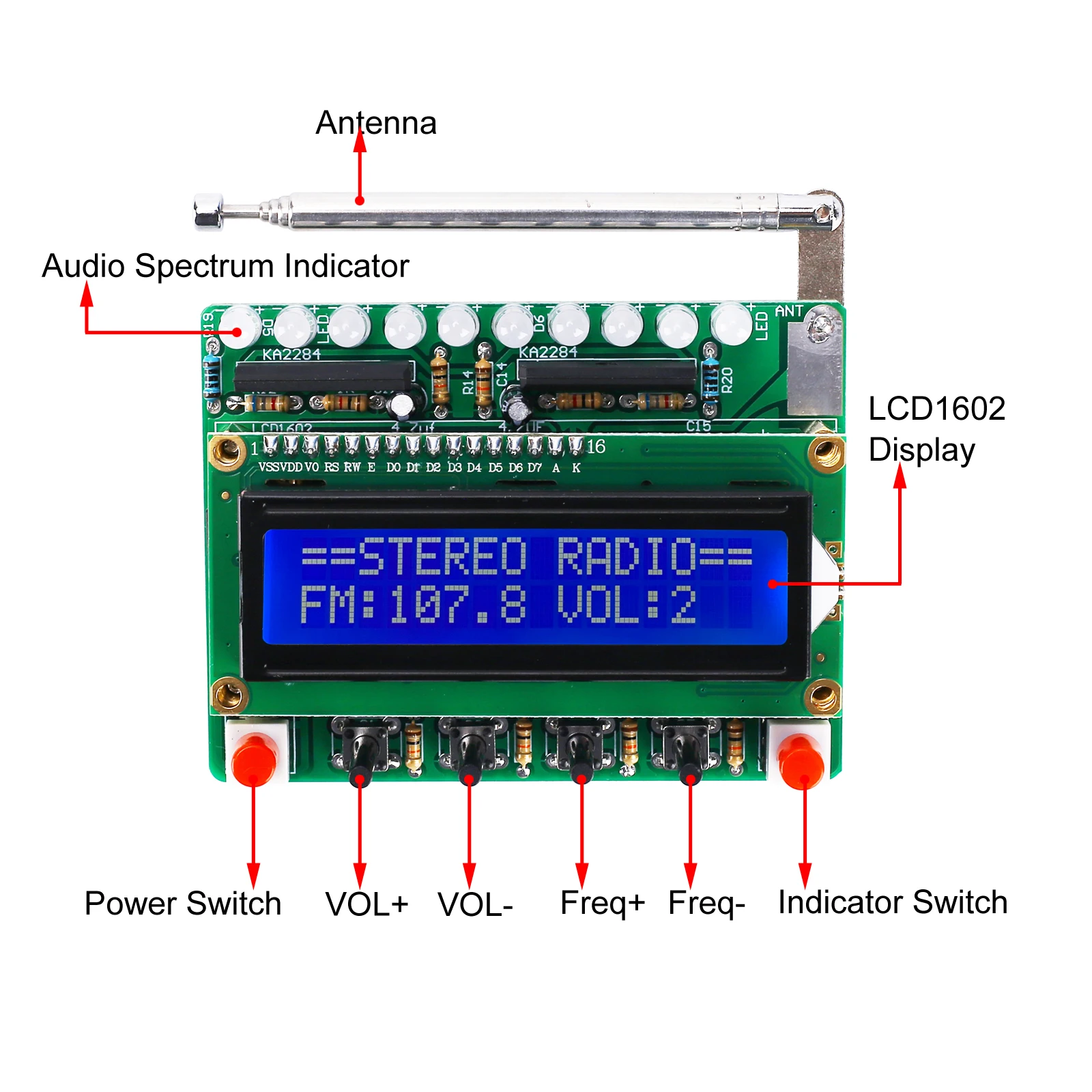 DIY Kit RDA5807 FM Radio Module - 87-108mhz Wireless Receiver