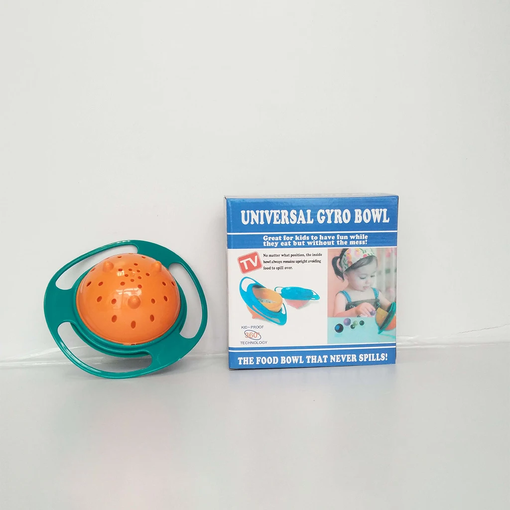 360 Degrees Rotating Bowl Baby Universal Non-spill Gyro Bowl Anti Spill ...