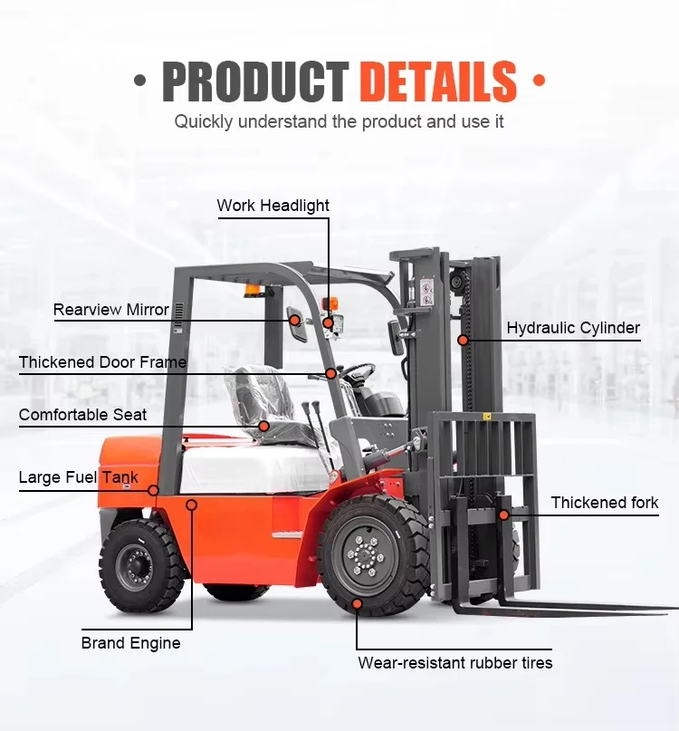 Diesel Forklift 2 Ton 4 Ton 6 Ton 7 Ton 3.5 Ton 3 Ton CPCD20 CPCD30 ...