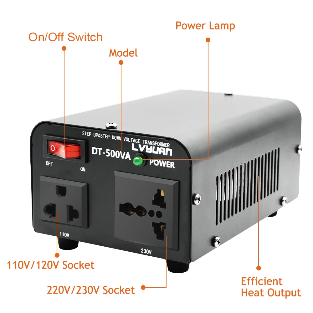 LVYUAN 500W Transformer - Reliable Step Up/down Converter