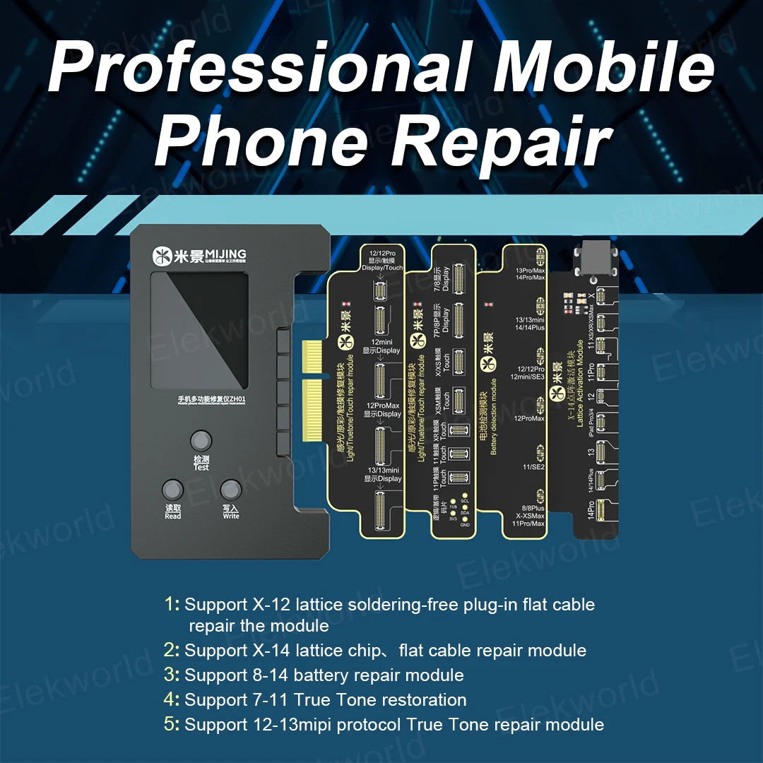 Mijing Zh01 Multi Function Repair Programmer With Dot Matrix Battery Recovery Board For Iphone ...