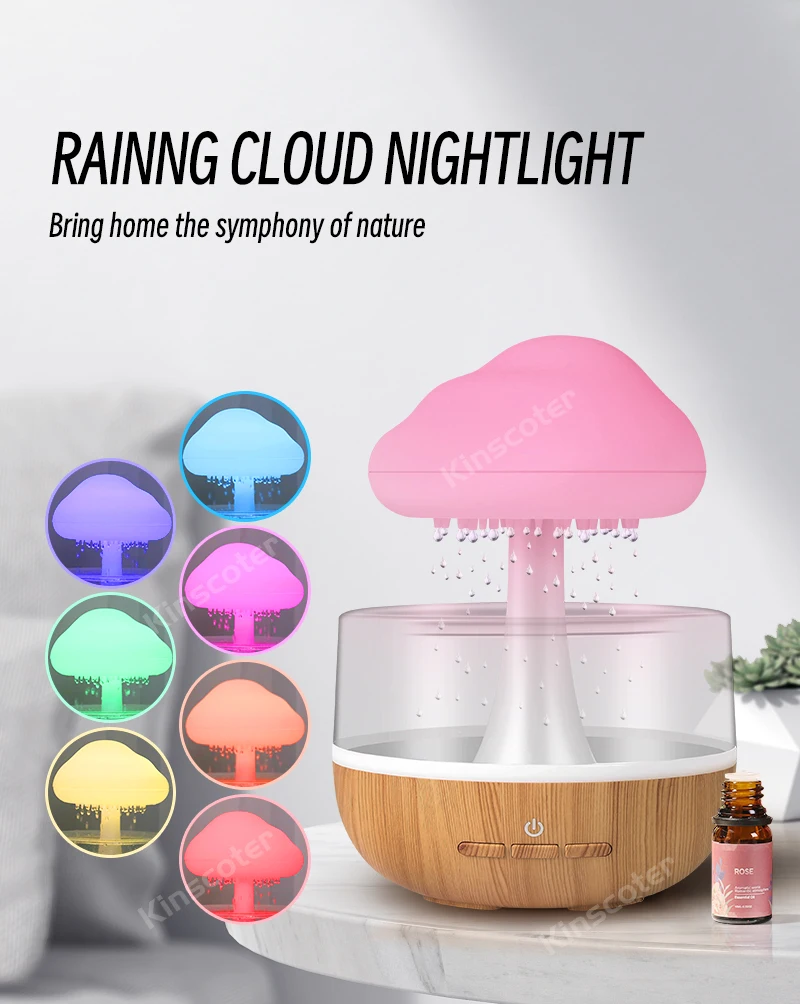 Water Drop Humidifier Room Raining Drop Humidifier Colorful Led Night ...