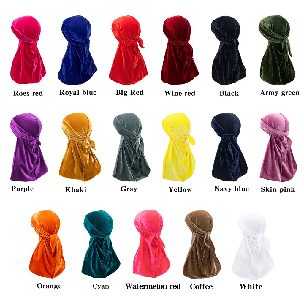 Custom Printed Extra Long-Tail Designer Doo Rag Silk Satin Velvet ...