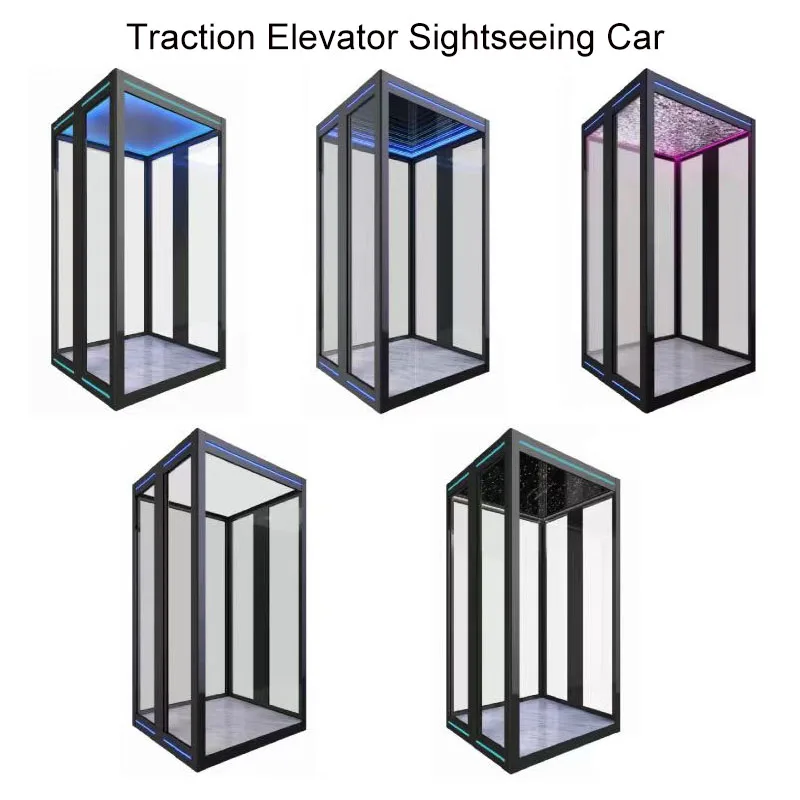 Modern 4-Stop Home Elevator With Gearless Traction Machine Lift for 3-4 ...