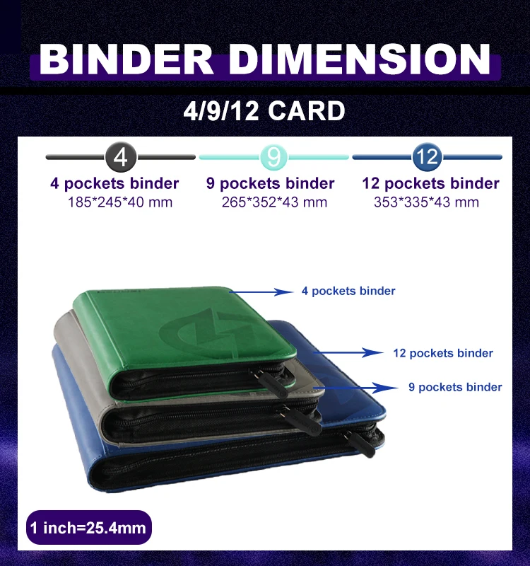 Custom Retail PU Leather 9 Pocket Album - HENWEI Trading Card Factory