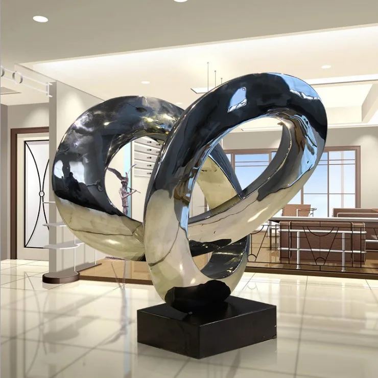 Custom Outdoor Large Stainless Steel Statue - Abstract Metal Sculpture