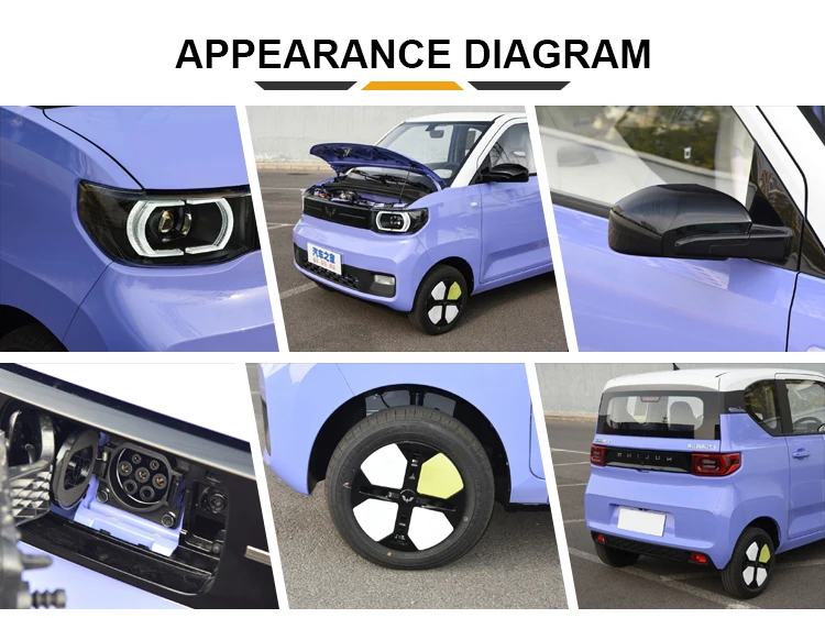 Mini Ev Car Wuling Right Hand Automobile Electric Mini Car Vehicle for ...