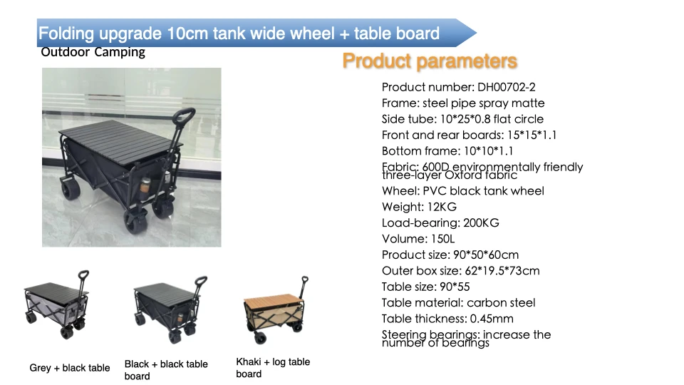 Outdoor Hike Garden Park Black Wagon Beach Cart Foldable Wagon Cart ...