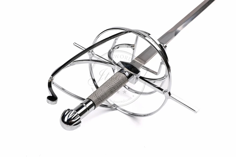 Spanish Renaissance Rapier Fencing Sword with Wire Wrapped Swept Hilt Guard