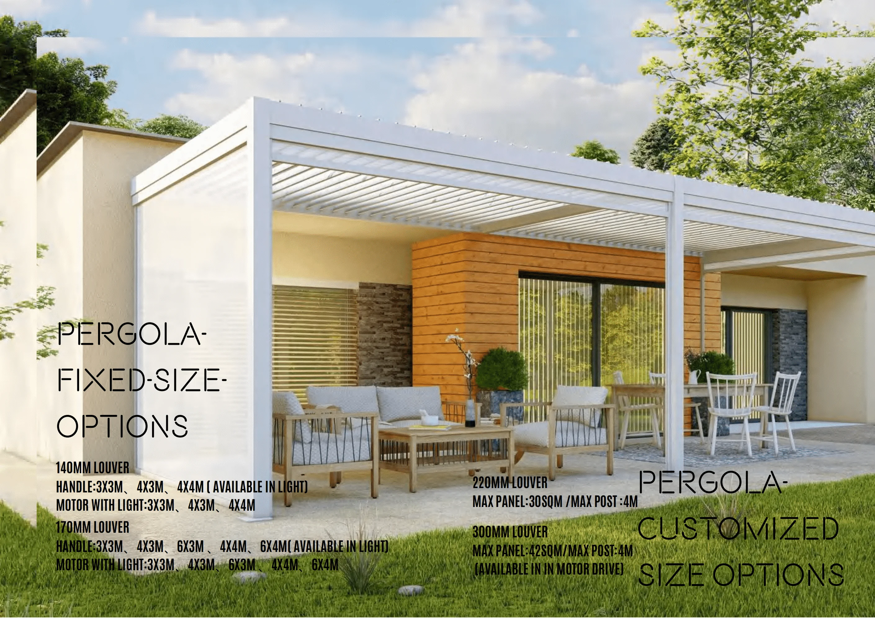 Ggh Outdoor Gazebos Pergola Canopy Solar Power Aluminum Slatted Roof ...