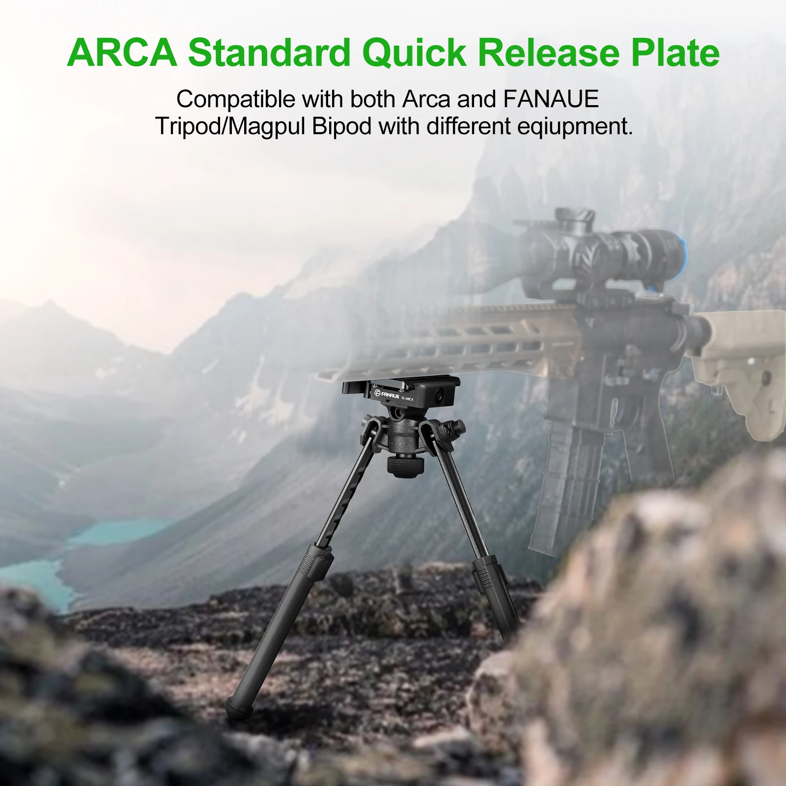 ARCA-Swiss Aluminum Alloy Bipod Adapter Quick Release Clamp Mount for ...