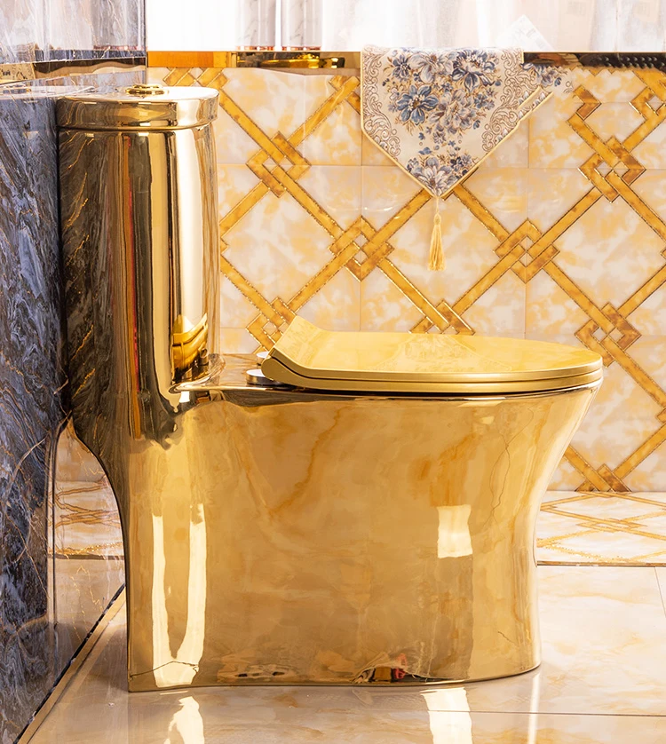 Golden Sanitary Wares Ceramic One Piece Floor Mounted Gold Toilet Bowl ...