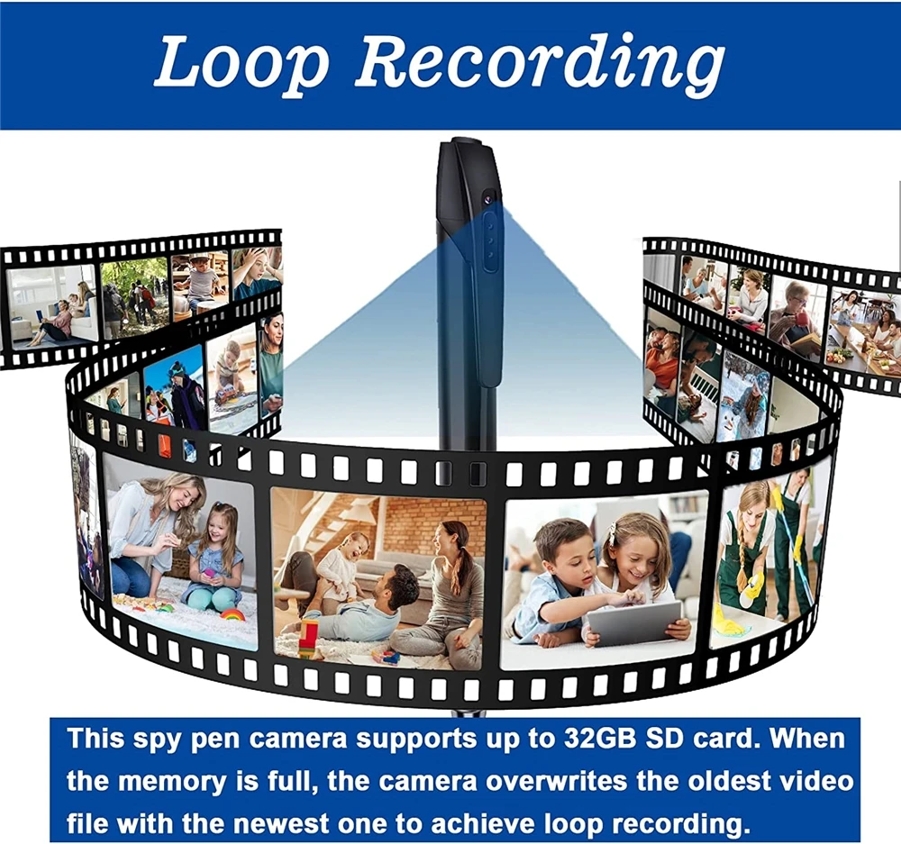 Pen Camera With Video And Audio Recording 32gb 64gb 128gb 256gb Body ...