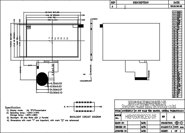 High Quality Industrial Lcd Monitor Innolux Lcd Panel Rgb 50pin Tft Lcd ...