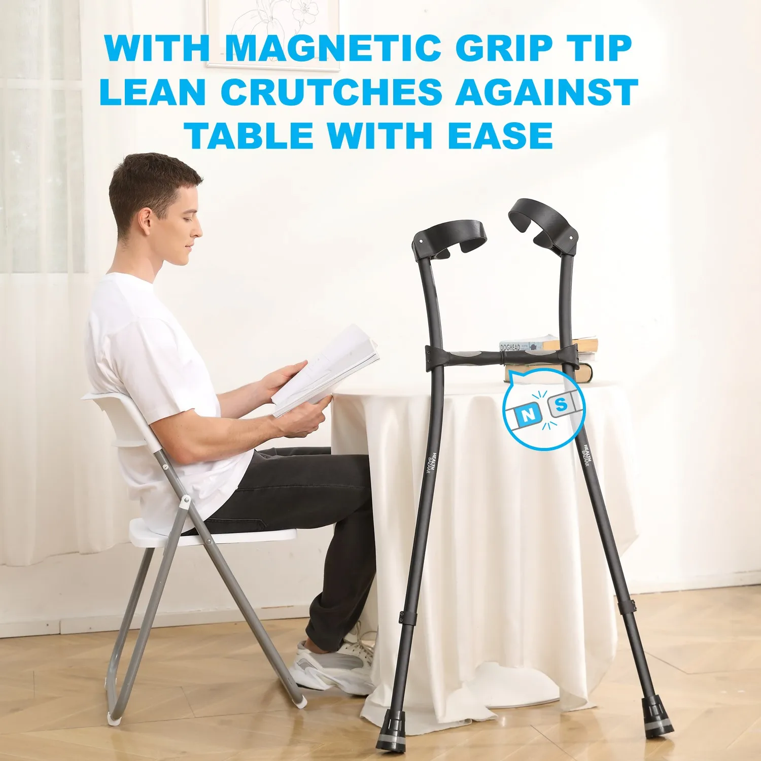 Health Bazaar Adjustable Forearm Crutches Aluminum Walking Cane Medical ...