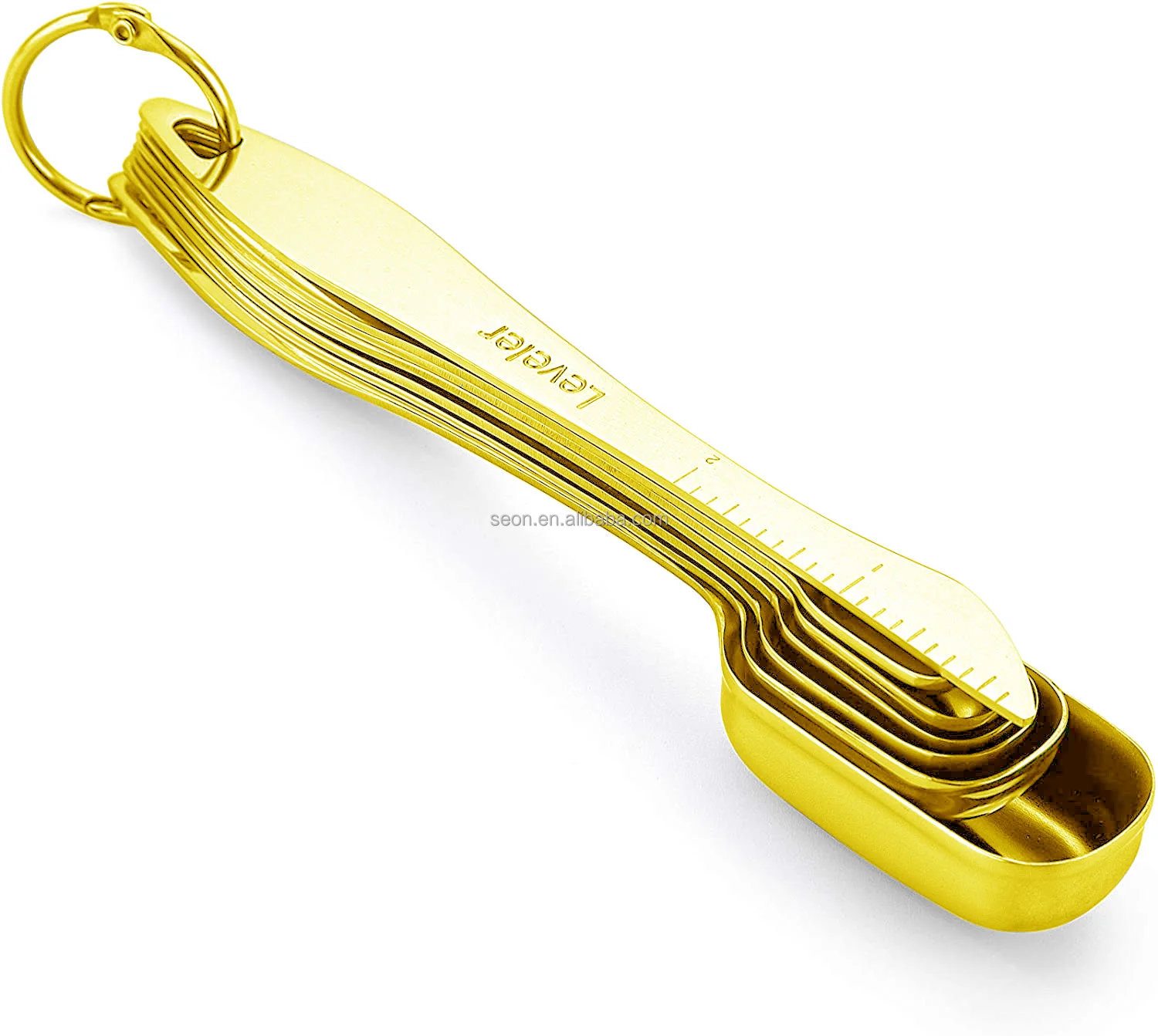 7pcs Stainless Steel Rectangular Gold Measuring Spoons - Buy Gold ...