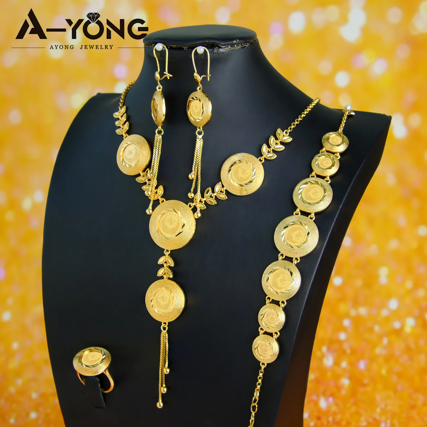 Ayong High End Jewelry 24k Gold Plated Bride Jewelry Sets Luxury Arabia ...