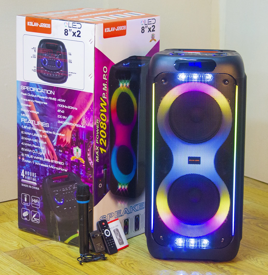 Hot KOLAV-J2808 8 Inch Portable Karaoke Speaker - Wireless Outdoor ...