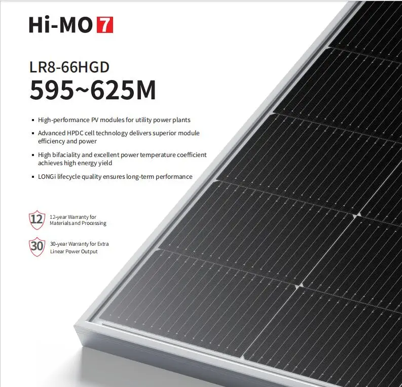 LONGI Himo7 LR8-66HGD Solar Panels - High Efficiency Power