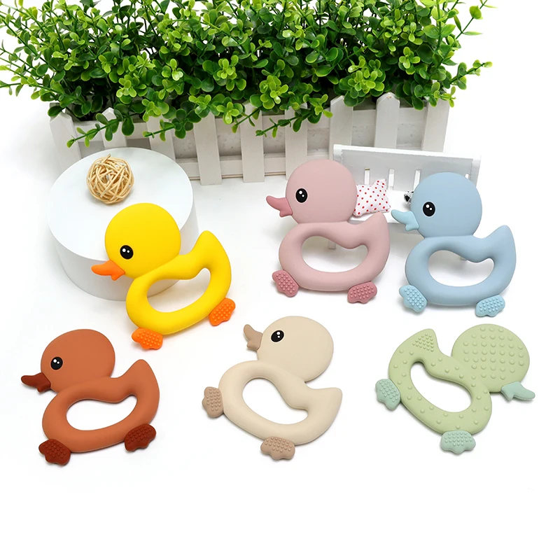 Food Grade Cartoon Silicone Baby Teethers Animal Rubber Toy Chewable ...