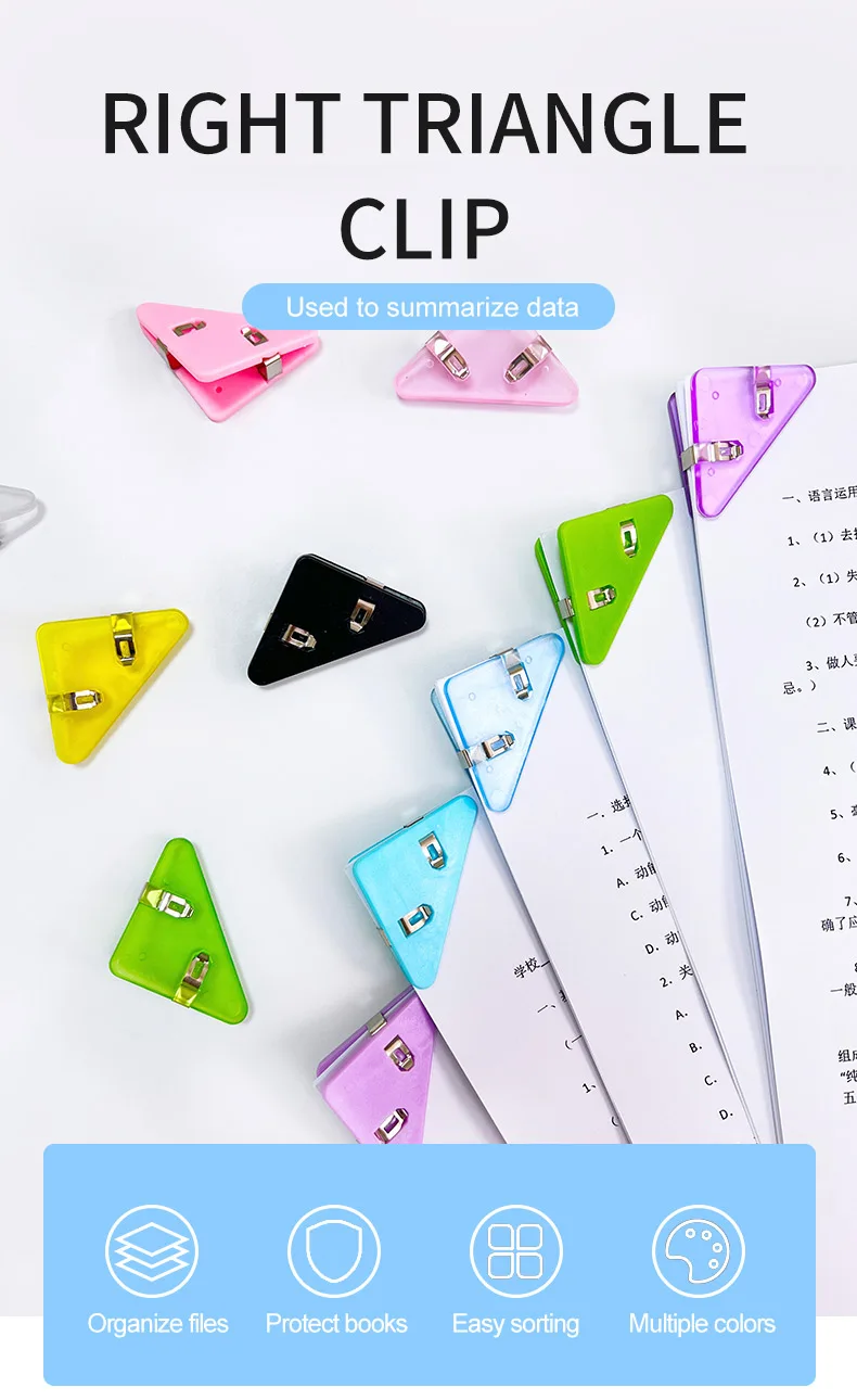 Transparent Triangle Clip Data Storage Student Stationery Tidy Desk ...