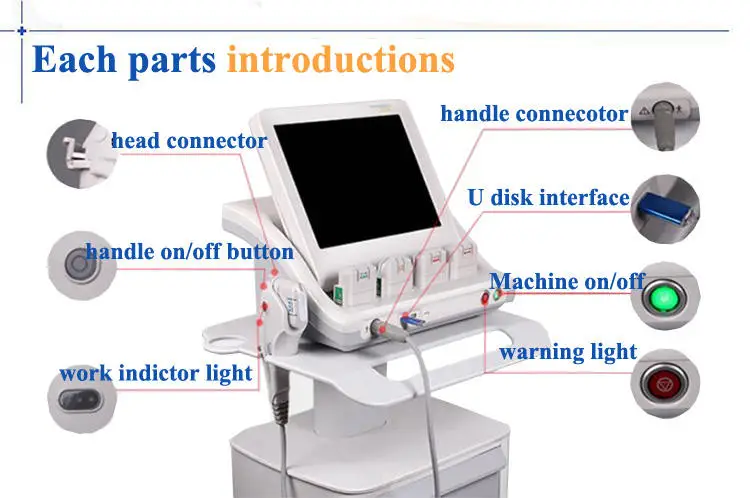 1:1 Logo Classic Hifu Machine With 3 Cartridges Factory Price 2d Hifu ...