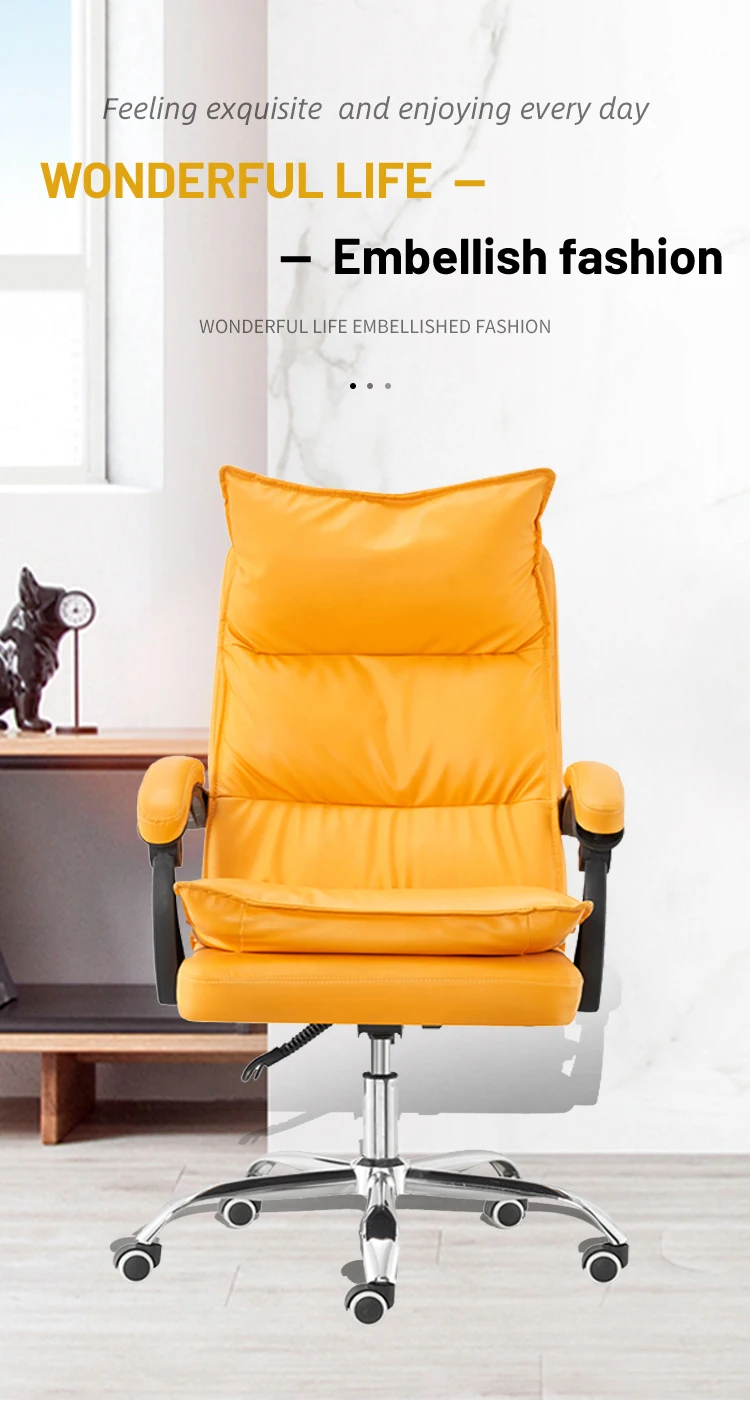 European Style Luxury Leather Office Chair Swivel Comfortable Chair ...