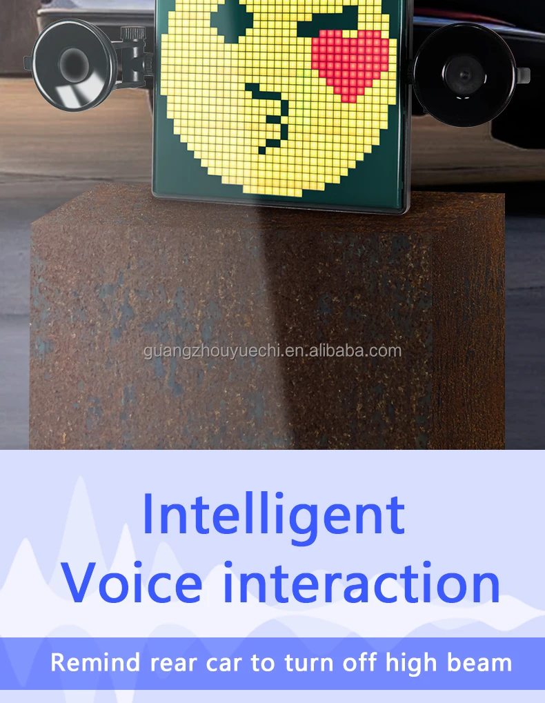 Funny Car Window Display Ai Interactive Auto Mood Vehicle Led Animation ...