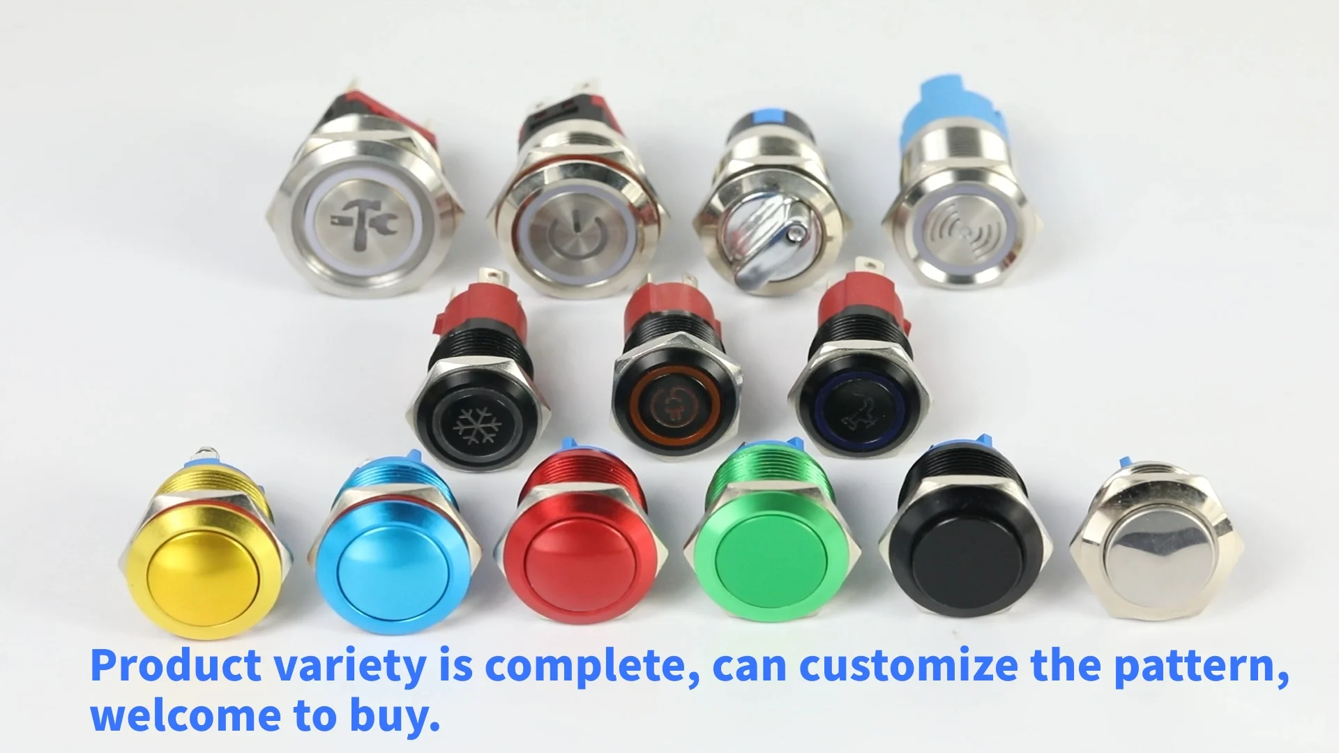 Comprehensive Black Metal Push Button Switch 12/16/19/22mm Waterproof Latching Momentary ...