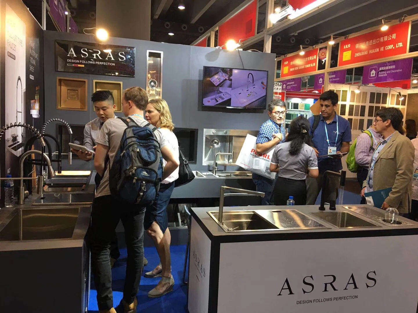 Asras SUS304 Stainless Steel Model 12050P Large Luxury Silver Fine ...