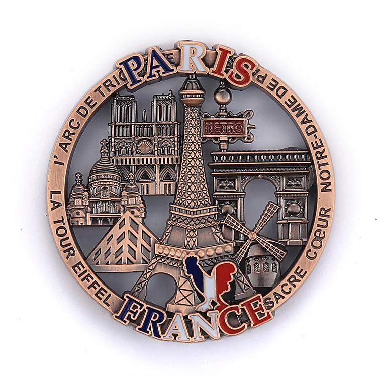 Paris France Custom Design Metal Fridge Magnet Promotional Zinc Alloy ...
