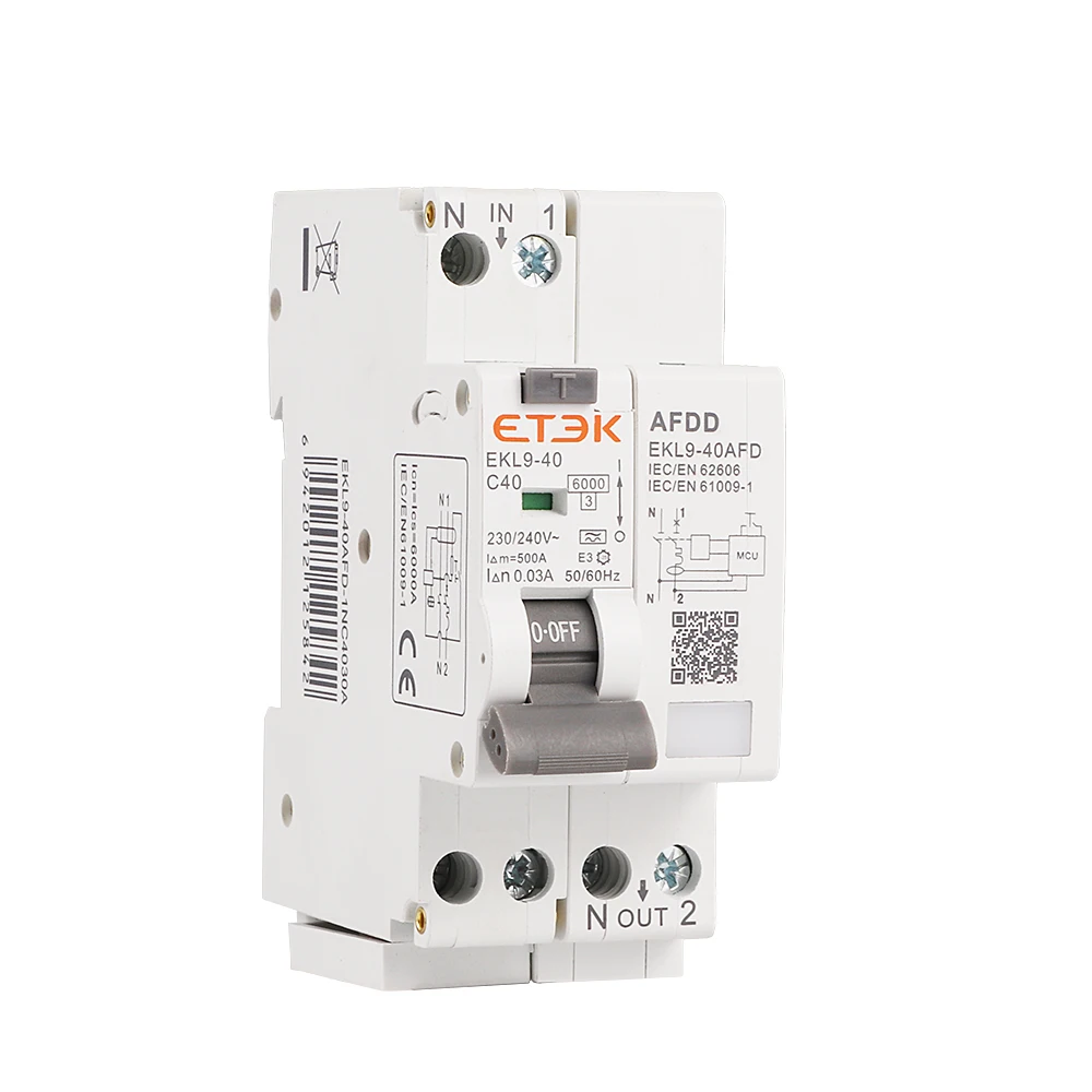 Etek Rcd Circuit Breakers 6a 2pole(1p+n) Rcbo 10,30 100 300ma Arc Fault Protective Elcb 6ka Afdd ...
